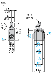XCNT2721G11 - Limit switch XCNT - th.plastic roller lever plung. Hor - 2NC - slow - Pg11 ...